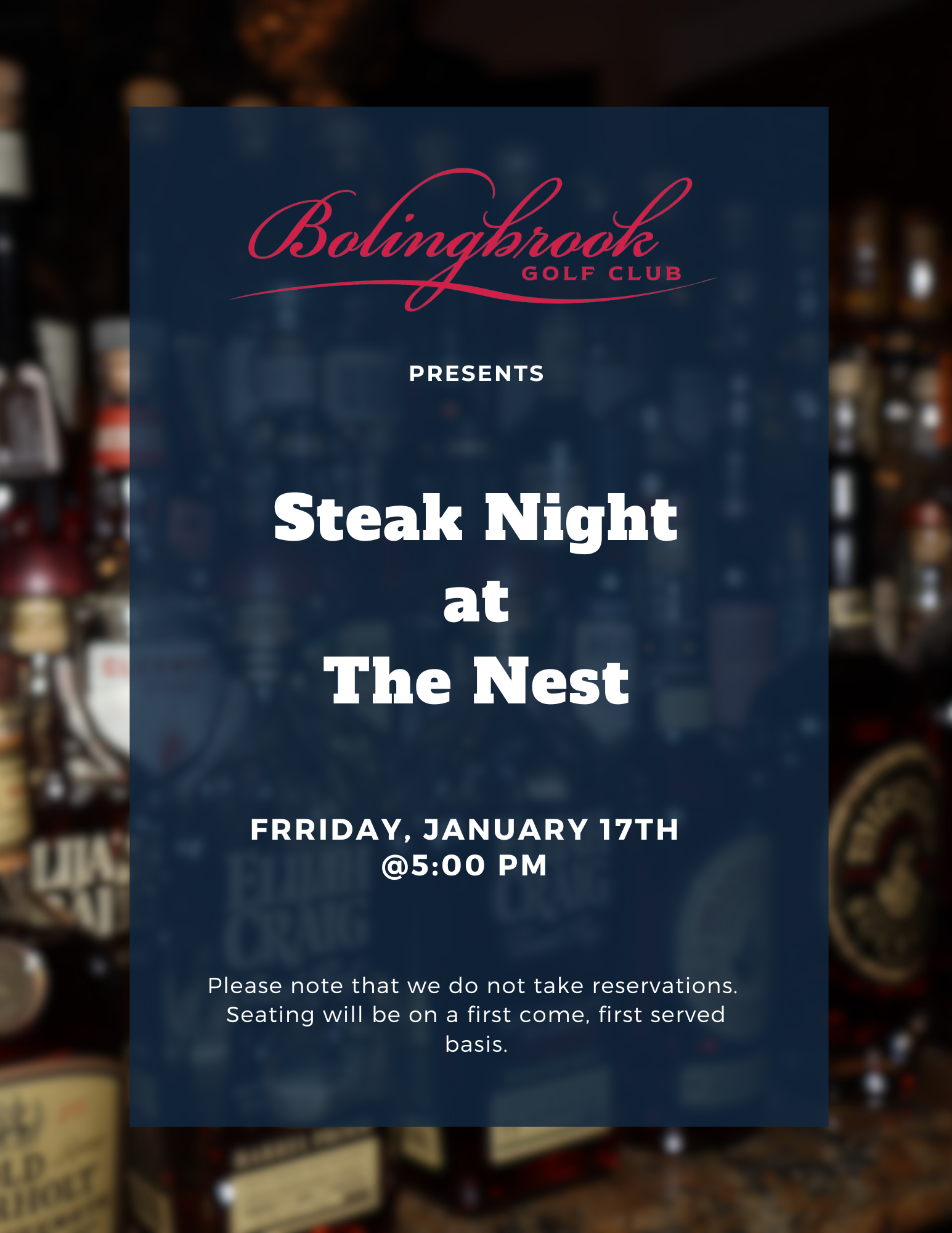 Steak Night at The Nest - Bolingbrook Golf Club
